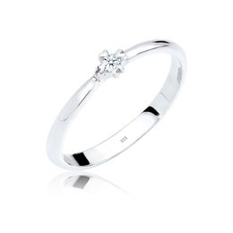 Verlobungsring Elli DIAMONDS "Solitär Verlobung Diamant 0.03 ct. 925 Silber" Fingerringe Gr. 52 mm, 0.006 ct P1 = bei 10-facher Vergrößerung erkennbare Einschlüsse, Silber 925 (Sterlingsilber), 2.5 mm, weiß (weiß, weiß) Damen