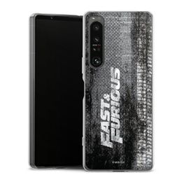 DeinDesign Handyhülle Film Tyre Tracks on Asphalt, Sony Xperia 1 IV Silikon Hülle Bumper Case Handy Schutzhülle, weiß