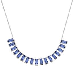 Collier Giorgio Martello MILANO "Mittelteil blaue Kristallsteine, Silber 925" Halsketten Gr. 45 cm, Silber 925 (Sterlingsilber), blau Damen Colliers