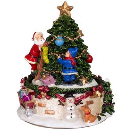Christmas Paradise Spieluhr Weihnachtsbaum 15cm, mit Weihnachtsmann auf Leiter, (mechanisch aufziehbar, Weihnachtsdeko, 1-tlg), mit Melodie