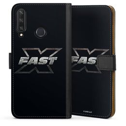 DeinDesign Handyhülle Fast & Furious Logo Offizielles Lizenzprodukt Fast X Logo Metal, Huawei Y6p Hülle Handy Flip Case Wallet Cover Handytasche Leder