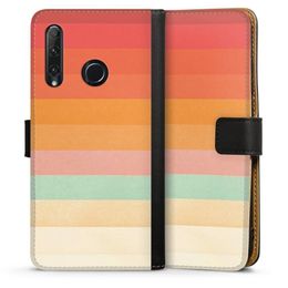 DeinDesign Handyhülle Art Regenbogen bunt Rainbow Chevrons II, Huawei Honor 20 Lite Hülle Handy Flip Case Wallet Cover, schwarz