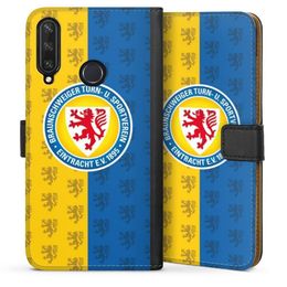 DeinDesign Handyhülle Eintracht Braunschweig Offizielles Lizenzprodukt Logo, Huawei Y6p Hülle Handy Flip Case Wallet Cover Handytasche Leder, schwarz
