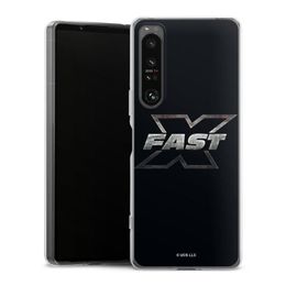 DeinDesign Handyhülle Logo Fast X Logo Metal, Sony Xperia 1 IV Silikon Hülle Bumper Case Handy Schutzhülle, weiß