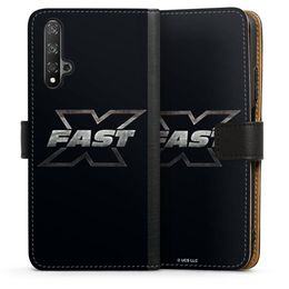 DeinDesign Handyhülle Logo Fast X Logo Metal, Huawei Nova 5T Hülle Handy Flip Case Wallet Cover Handytasche Leder, schwarz