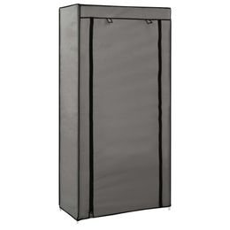 furnicato Schuhschrank mit Abdeckung Grau 58 x 28 x 106 cm Stoff