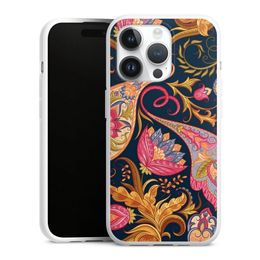 DeinDesign Handyhülle Muster Ornamente Mandala Floral Autumn 1, Apple iPhone 15 Pro Silikon Hülle Bumper Case Handy Schutzhülle, weiß