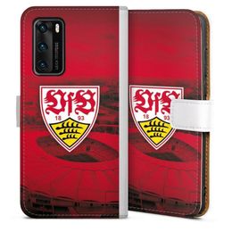 DeinDesign Handyhülle VfB Stuttgart Stadion Offizielles Lizenzprodukt VfB Stadion Rot, Huawei P40 Hülle Handy Flip Case Wallet Cover Handytasche Leder