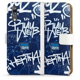 DeinDesign Handyhülle Hertha BSC Graffiti Offizielles Lizenzprodukt Street Graffiti, Huawei P20 Hülle Handy Flip Case Wallet Cover Handytasche Leder