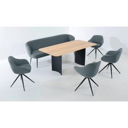 K+w Komfort & Wohnen K+W Komfort & Wohnen Essgruppe ZOOM, abgerundete Essgruppe mit Solobank, 4 Sesseln und 1 Tisch, grün