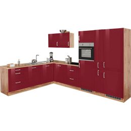 HELD MÖBEL HELD MÖBEL Winkelküche Tinnum, ohne E-Geräte, Stellbreite 240/330 cm, rot