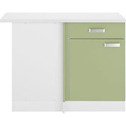 Wiho-Küchen wiho Küchen Eckunterschrank Husum 110 cm breit, grün|weiß