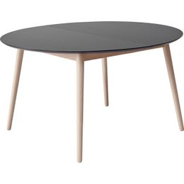 Hammel Furniture Esstisch Meza by Hammel, Ø135(231) cm, runde Tischplatte aus MDF/Laminat, Massivholzgestell, grau