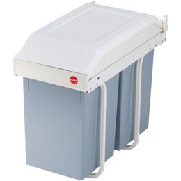 Hailo Einbaumülleimer Multi-Box duo L, 28 Liter, grau, Kunststoff Inneneimer, Made in Germany, grau