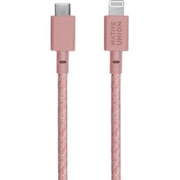 Native Union Belt Cable USB-C to Lightning 3m Smartphone-Kabel, Lightning, USB-C, Lightning, USB-C (300 cm), rosa