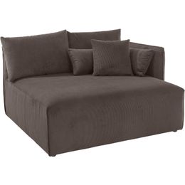 Andas Ottomane Nöre, kurzes Lounge-Modul - zum Zusammenstellen, Breite 138 cm, Tiefe 128 cm, braun