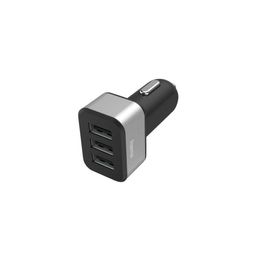 Hama 3-fach-USB-Ladegerät f. Zigarettenanzünder Ladeadapter 12V / 24V USB-Ladegerät, schwarz|silberfarben