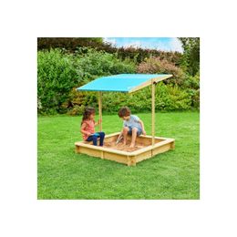TP Toys Sandkasten, aus Holz, mit neigbarem Sonnendach, blau|braun