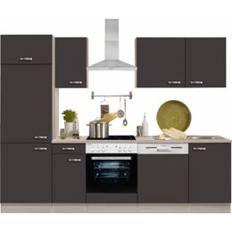 Optifit Küchenzeile Faro, mit E-Geräten, Breite 270 cm, grau