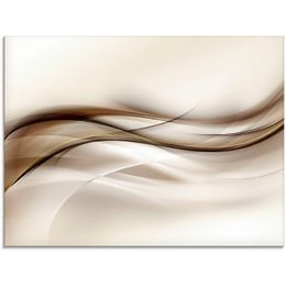 Artland Glasbild Braune abstrakte Welle, Muster (1 St), braun