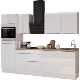 Optifit Küchenzeile Aken, mit E-Geräten, Breite 270 cm, weiß