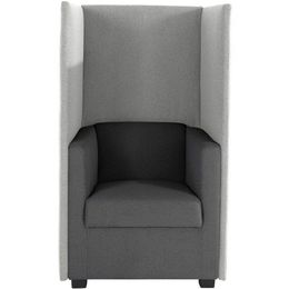 DOMO collection Sessel Kea, mit praktischem Sichtschutz, Breite 80 cm, grau|silberfarben