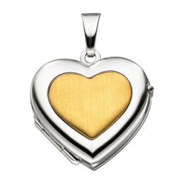 Jobo Medallionanhänger Anhänger Medaillon Herz, 333 Gold bicolor, gelb|goldfarben