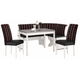 Home Affaire Essgruppe Denis, (Set, 3-tlg), Set bestehend aus Essbank, Tisch und 2 Stühlen, rot|schwarz|weiß