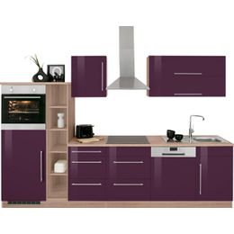 Kochstation Küchenzeile KS-Samos, ohne E-Geräte, Breite 310 cm, lila