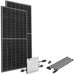 offgridtec Solaranlage Solar-Direct 830W HM-600, 415 W, Monokristallin, Schuko-Anschluss, 10 m Anschlusskabel, ohne Halterung, schwarz