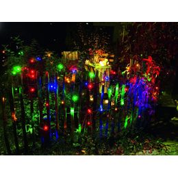 Konstsmide LED-Lichternetz Weihnachtsdeko aussen, 120-flammig, LED Lichternetz, 120 bunte Dioden, schwarz