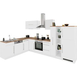 Kochstation Winkelküche KS-Samos, ohne E-Geräte, Stellbreite 340/220 cm, weiß