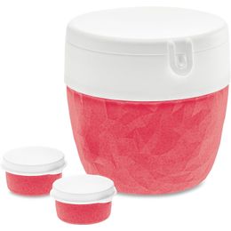 Koziol Lunchbox BENTOBOX L, Kunststoff, (1-tlg), spülmaschinengeeignet,melaminfrei, inkl. Minidosen für Dressing,800 ml, rot