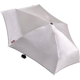Euroschirm® Taschenregenschirm Dainty, silber, extra flach und kurz, mit UV-Lichtschutzfaktor 50+, silberfarben