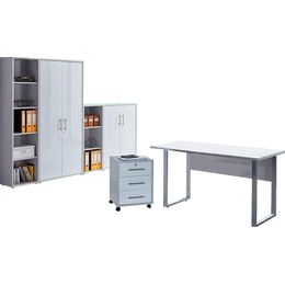 BMG Möbel Büro-Set, grau|weiß