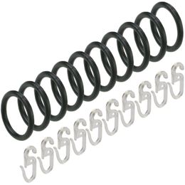 Gardinenring, Liedeco, Gardinenstangen, (Set, 10-St., mit Faltenlegehaken), für Gardinenstangen Ø 20 mm, schwarz