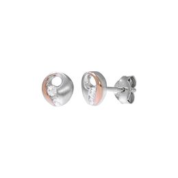 Vivance Paar Ohrstecker 925 Silber zweifarbig rose Zirkonia, rot