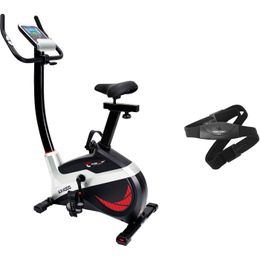 Christopeit Sport® Ergometer AX 4000 inkl. Pulsgurt, Heimtrainer Fahrrad, rot|schwarz|silberfarben