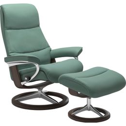 stressless® Relaxsessel View (Set, Relaxsessel mit Hocker), mit Signature Base, Größe L,Gestell Wenge, grün