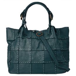 Samantha Look Shopper, echt Leder, Made in Italy, blau