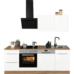Kochstation Küchenzeile KS-Brindisi, ohne Geräte, Breite 220 cm, weiß