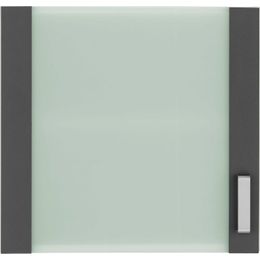 Wiho-Küchen wiho Küchen Glashängeschrank Husum Front mit Glaseinsatz, grau|weiß