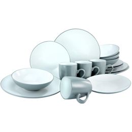 Creatable Kombiservice Geschirr-Set Cool Grey (16-tlg), 4 Personen, Steinzeug, Service, einzigartige Optik, 16 Teile, für 4 Personen, grau|weiß