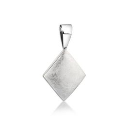 NENALINA Kettenanhänger Karo Geo Viereck Trend Minimal 925 Silber, grau