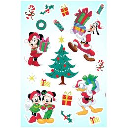 Komar Wandsticker Mickey Christmas Presents (1 St), 50x70 cm (Breite x Höhe), selbstklebendes Wandtattoo, bunt