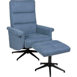 Duo Collection TV-Sessel Hylo mit leichtgängiger Relaxfunktion durch Körperdruck einstellbar, und Taschenfederkern mit Stahlwellenunterfederung, blau