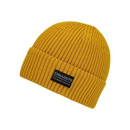 Chillouts Strickmütze Caleb Hat In Rippenstrick-Optik, gelb