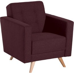 Max Winzer® Sessel Julius, mit Knopfheftung, rot