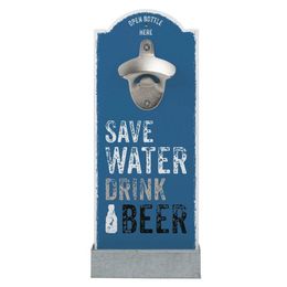 contento Flaschenöffner Save Water, für die Wand, blau