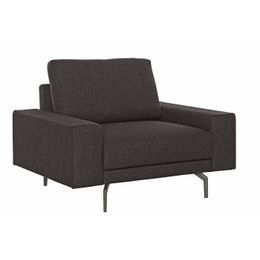 Hülsta Sofa hülsta sofa Sessel hs.450, Armlehne breit niedrig, Alugussfüße in umbragrau, Breite 120 cm, braun|schwarz